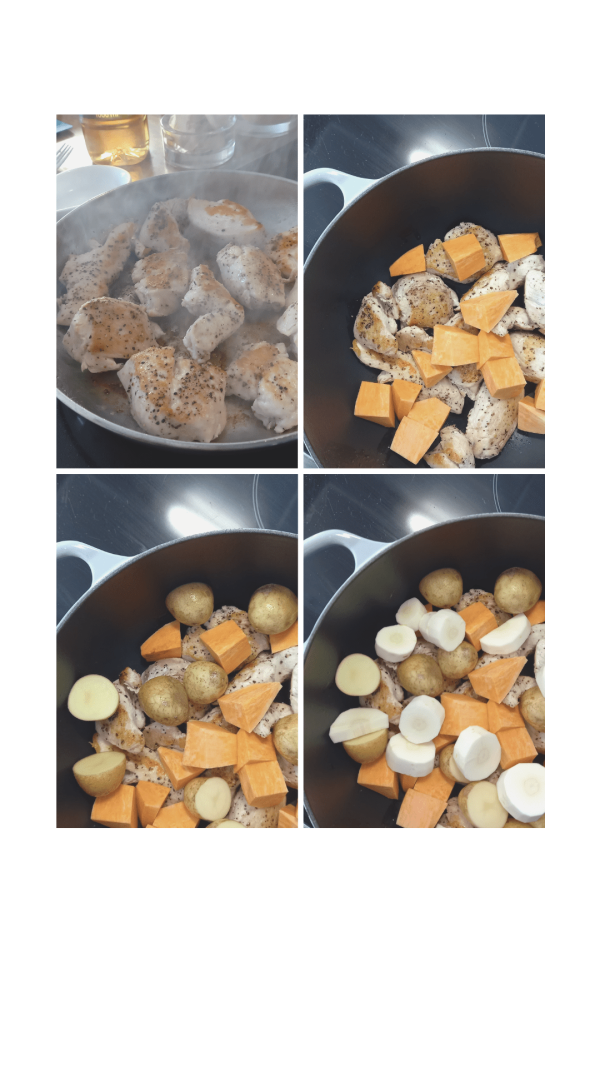 Stoofpot van kip, groenten en kruiden uit de Dordogne