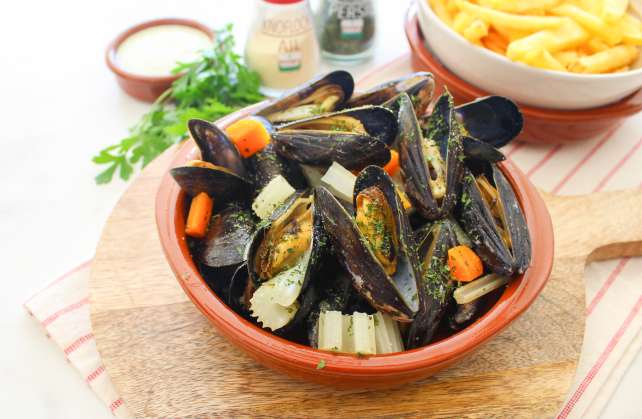 Mosselen met look en peterselie